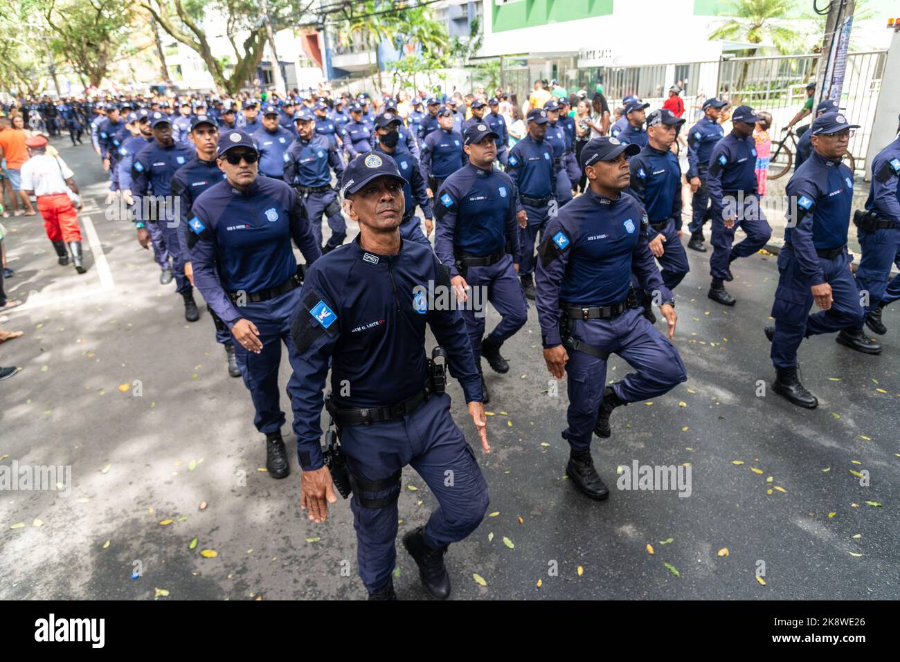 Salvador, Bahia, Brazil - September 07, 2022: Municipal guard participating in the Brazilian ...