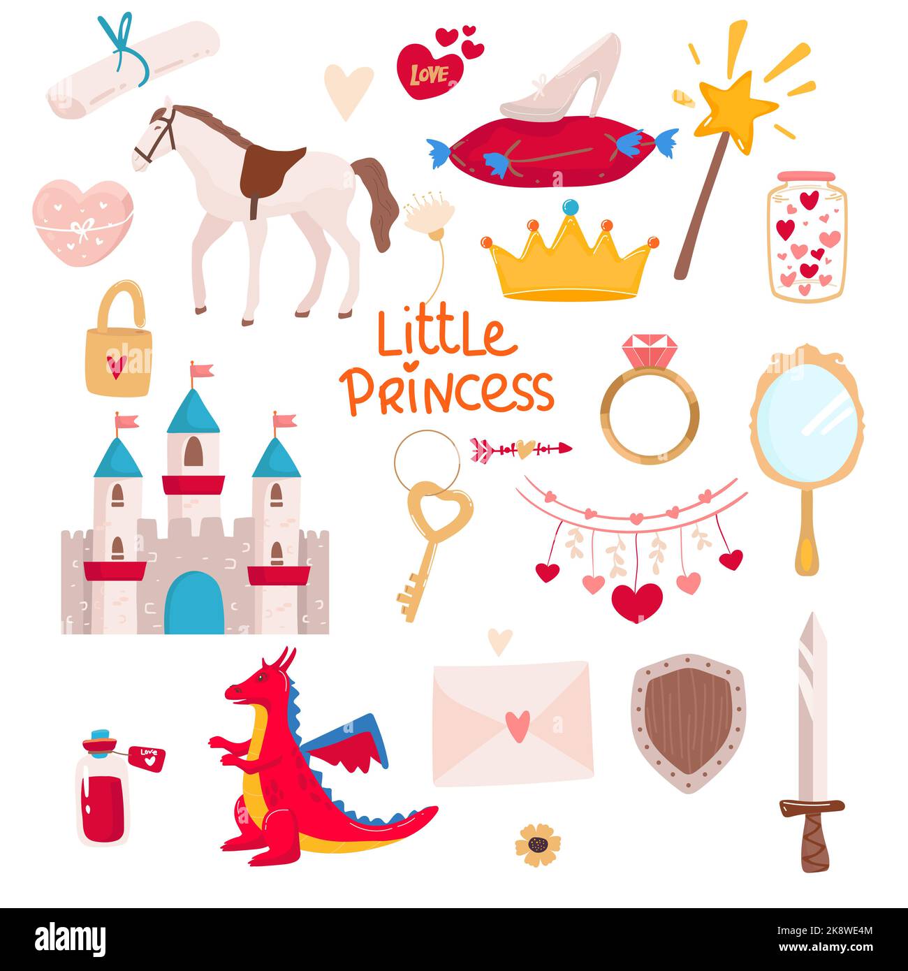 Set of fantasy unicorns and other items fairy tale characters for ...