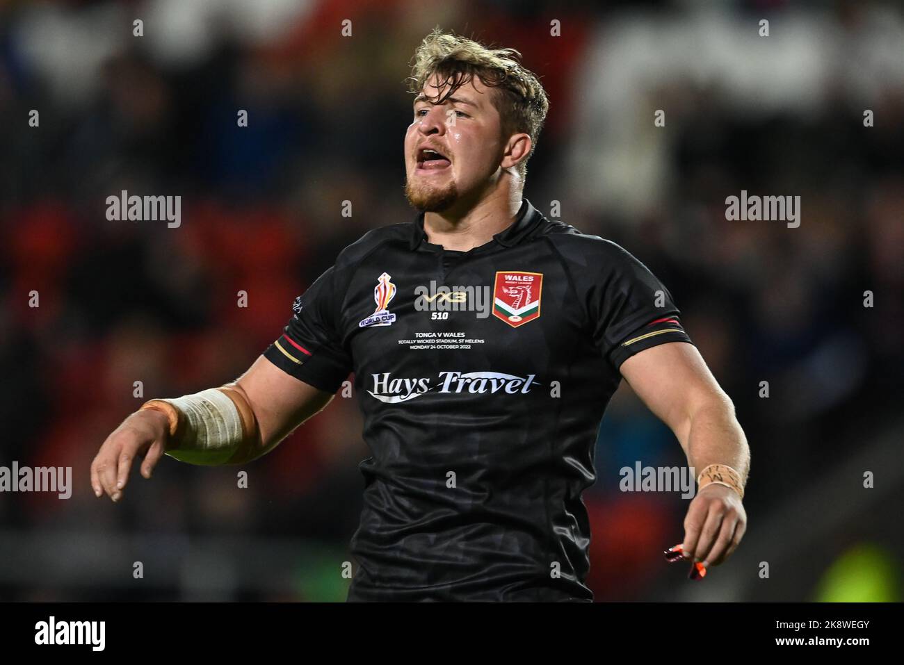 Chester Butler of Wales during the Rugby League World Cup 2021 match ...