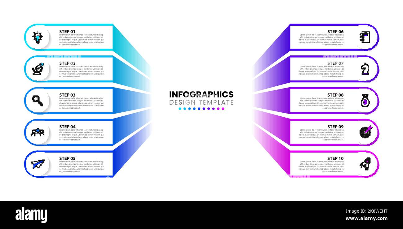 Infographic design template. Creative concept with 10 steps. Can be ...