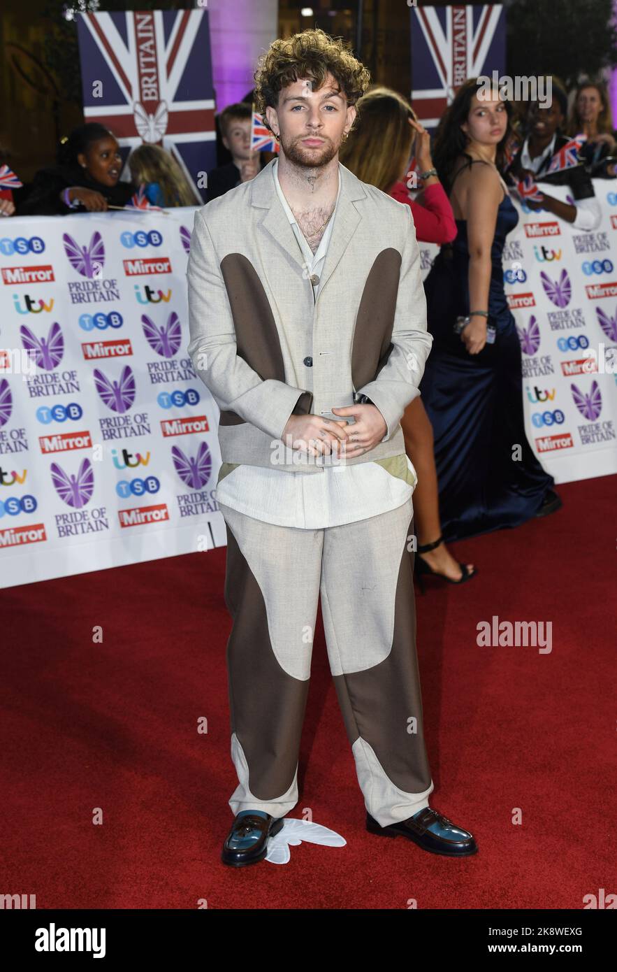October 24th, 2022, London, UK. Tom Grennan arriving at the Pride of ...