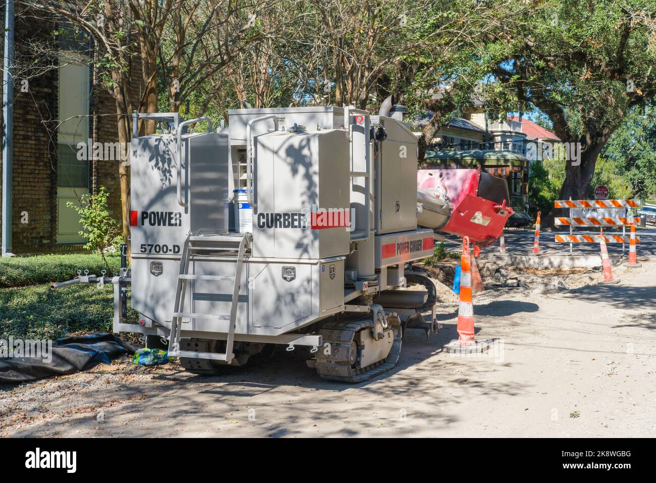 NEW ORLEANS, LA, USA - OCTOBER 21, 2022: Rear view of Power Curber 5700 ...