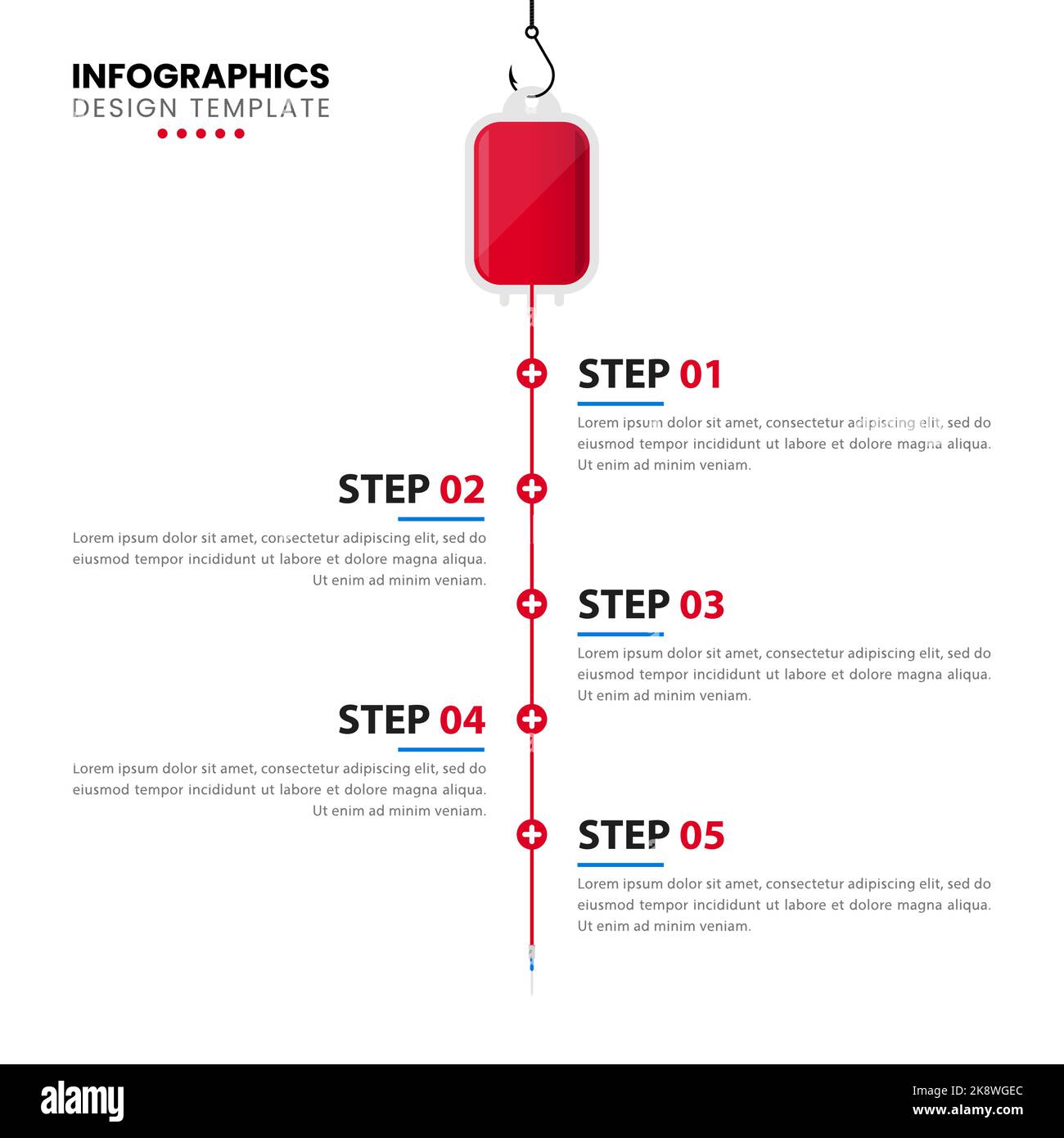 Infographic design template. Blood donation concept with 5 steps. Can ...