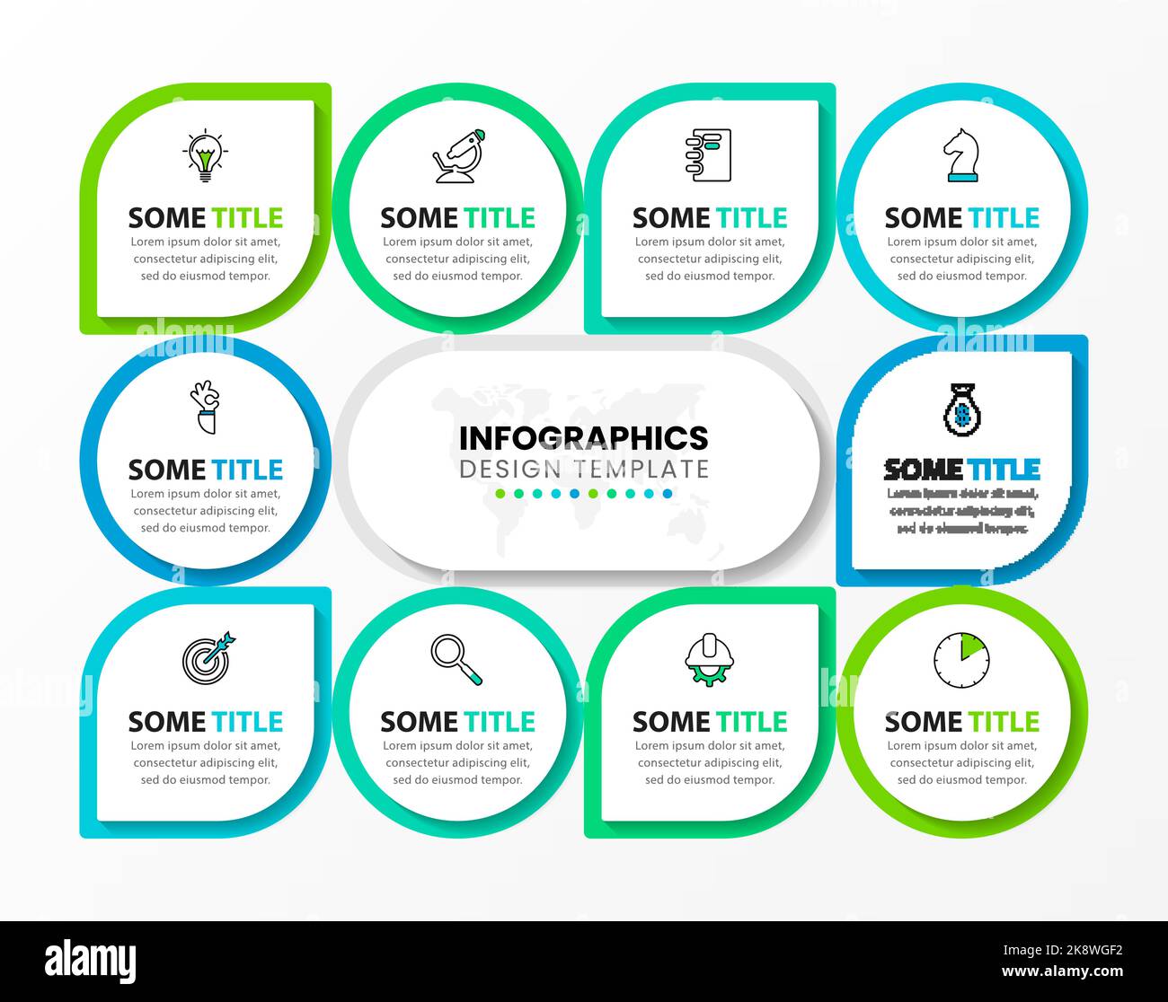 Infographic design template. Creative concept with 10 steps. Can be ...
