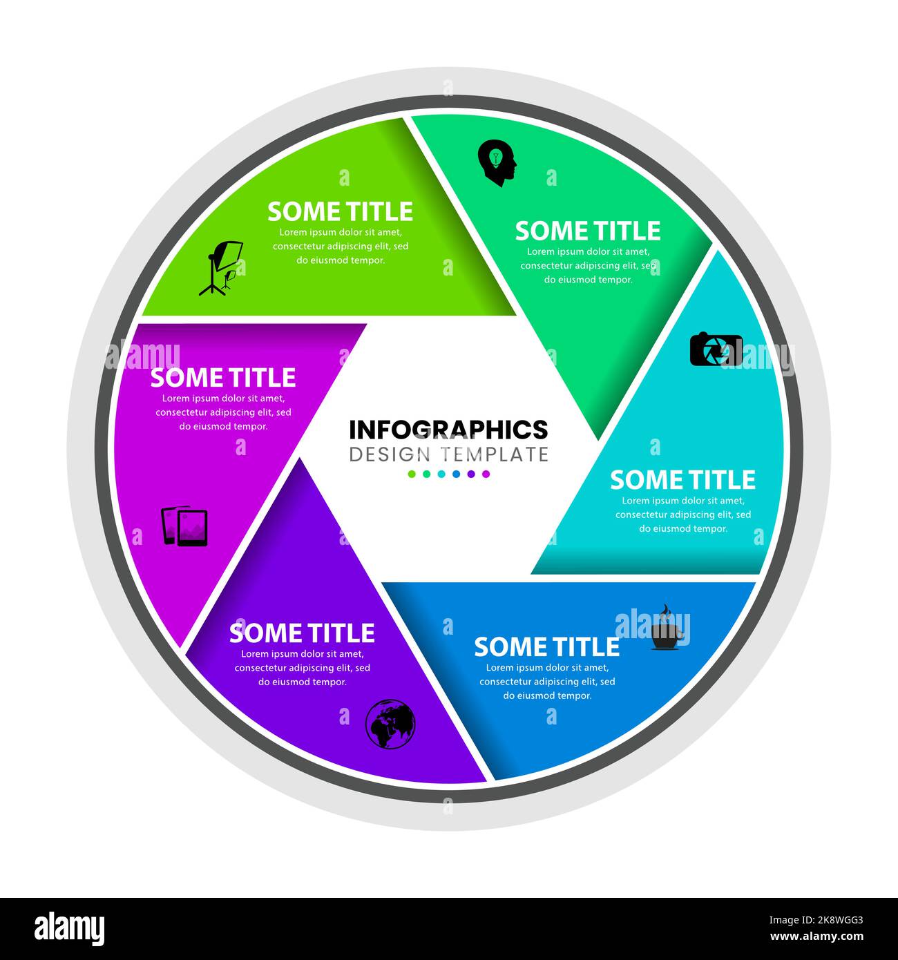 Infographic design template. Creative concept with 6 steps. Can be used for workflow layout ...