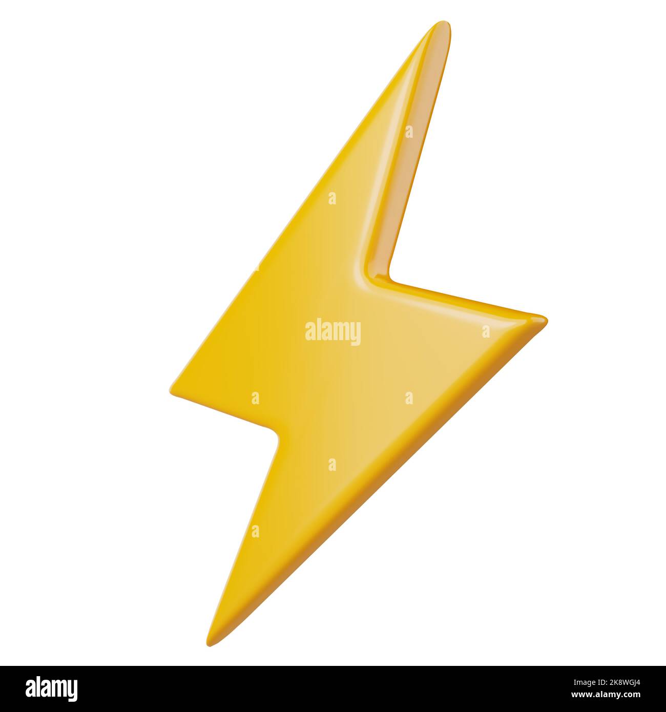Yellow thunderbolt or lightning bolt icon on isolated white background ...