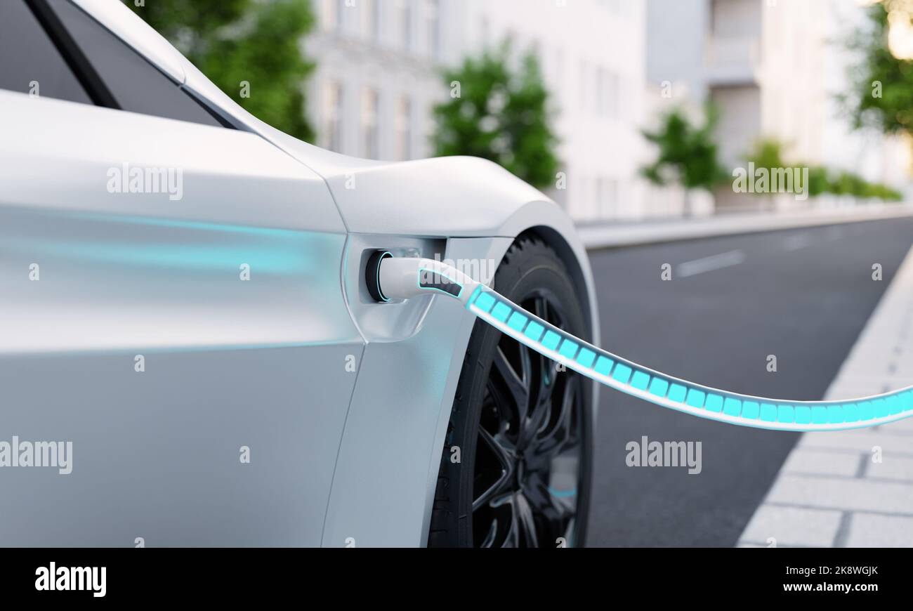 High-speed charging station for electric vehicles on city streets with ...