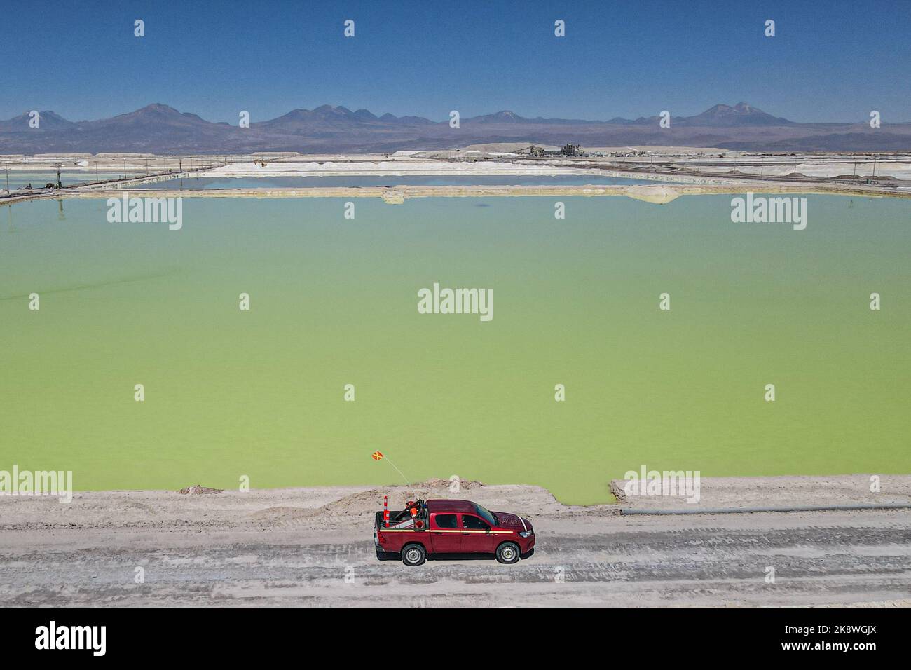 Atacama, Chile. 24th Oct, 2022. Brine pools containing lithium ...