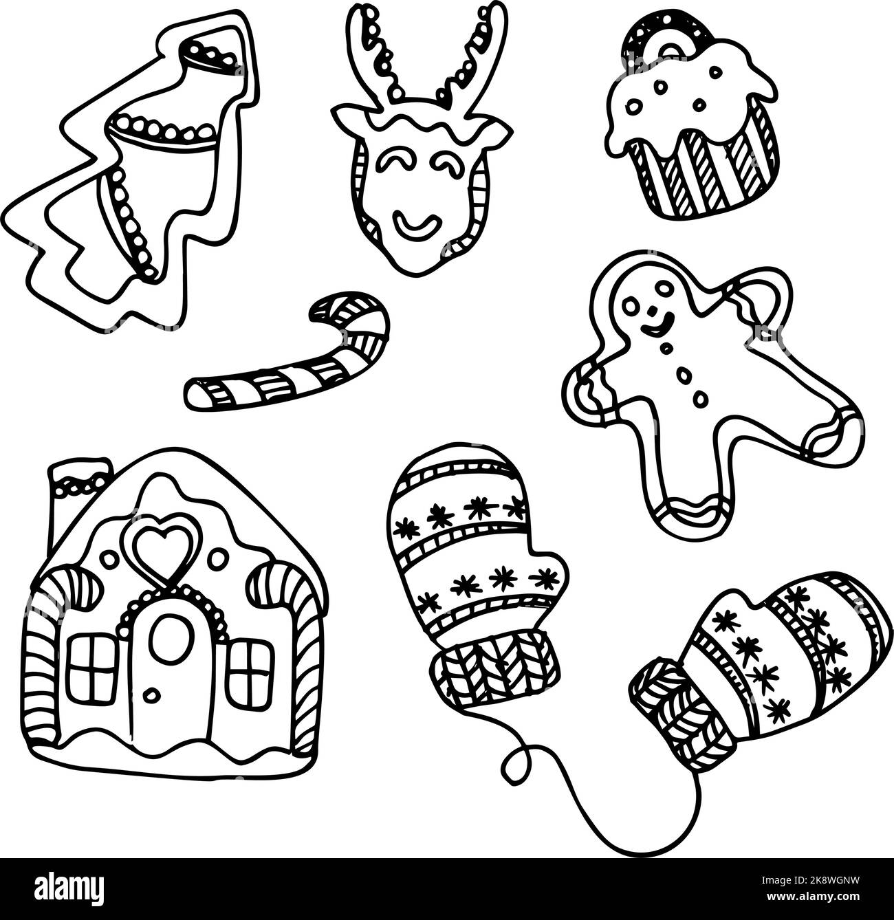 Gingerbread House Black And White Clip Art