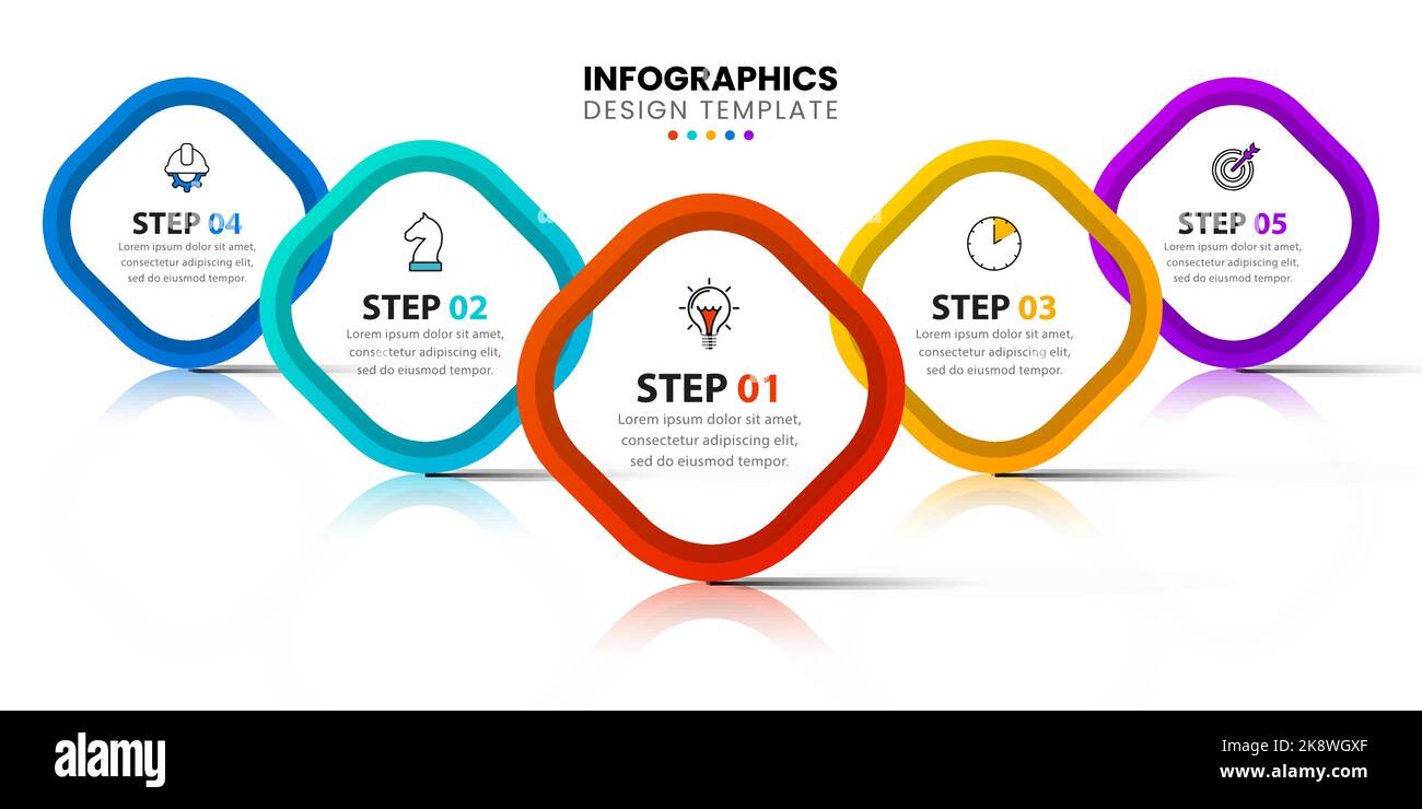 Infographic Design Template Creative Concept With 5 Steps Can Be Used