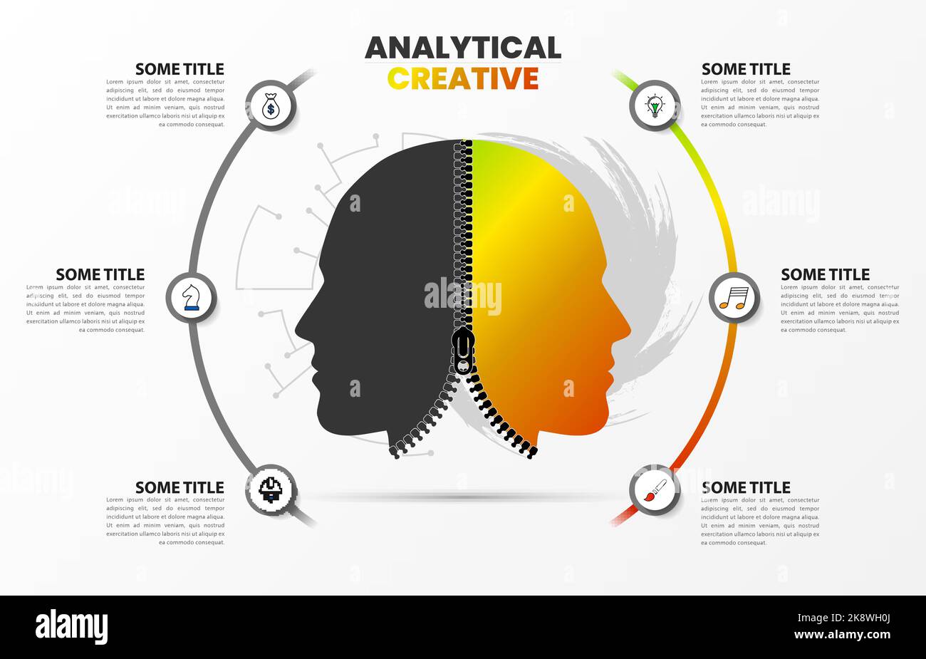 Infographic design template. Creative concept with two face. Can be ...