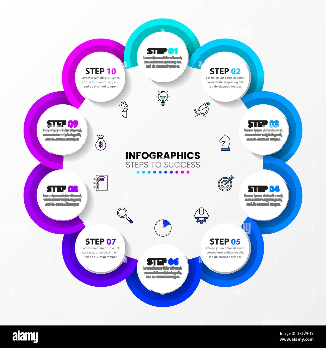 Infographic design template. Creative concept with 10 steps. Can be ...
