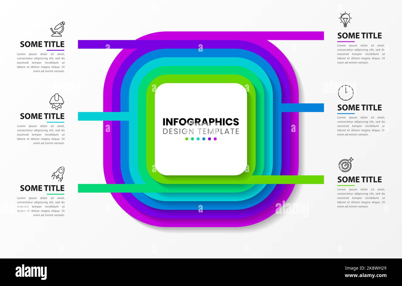 Infographic design template. Creative concept with 6 steps. Can be used for workflow layout ...