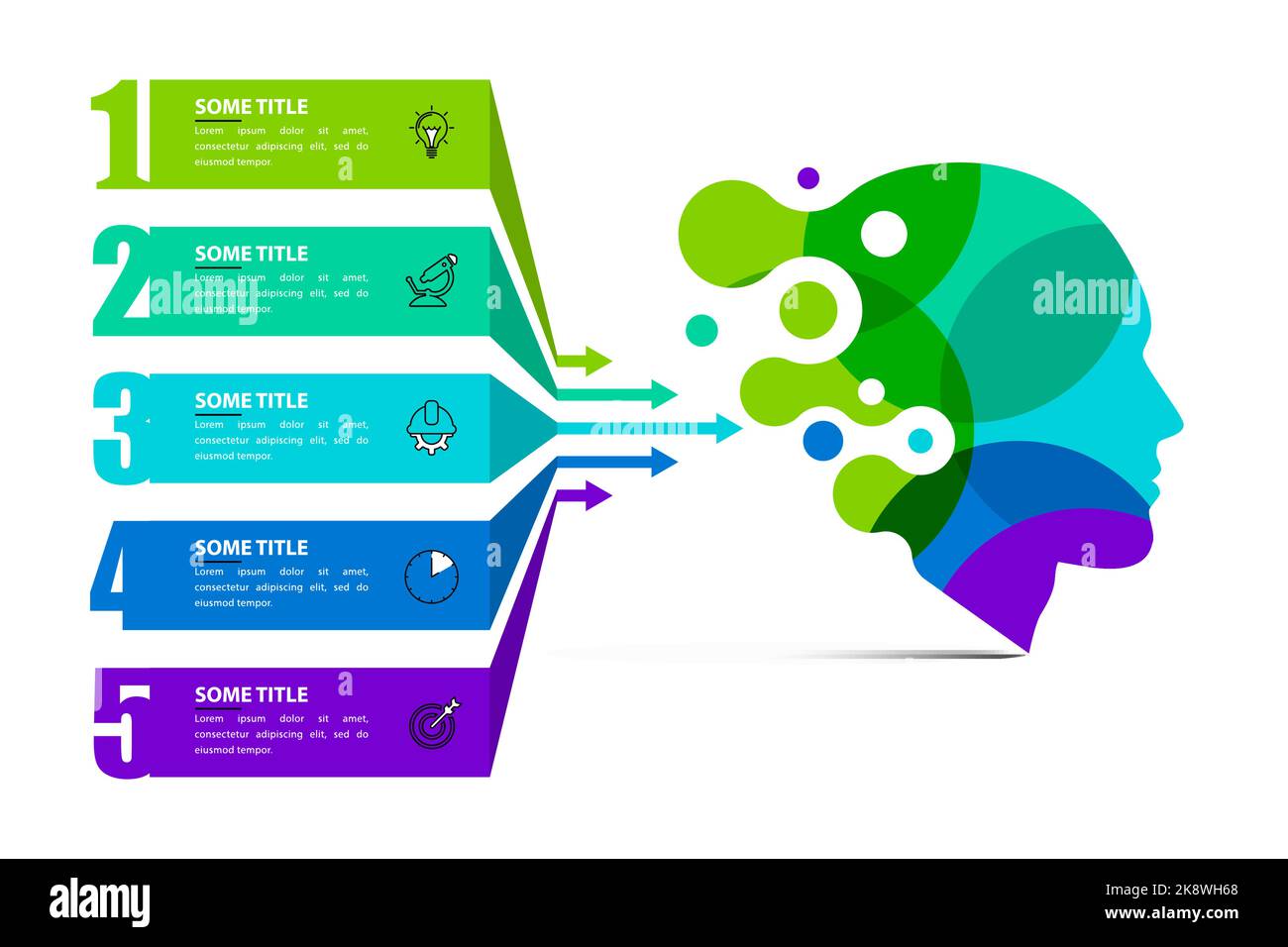 Infographic template creative brain education hi-res stock photography ...