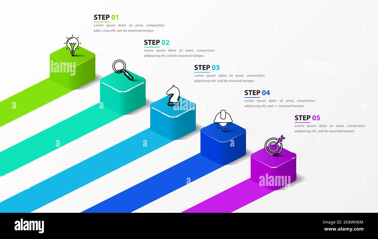 Infographic design template. Creative concept with 5 steps. Can be used ...
