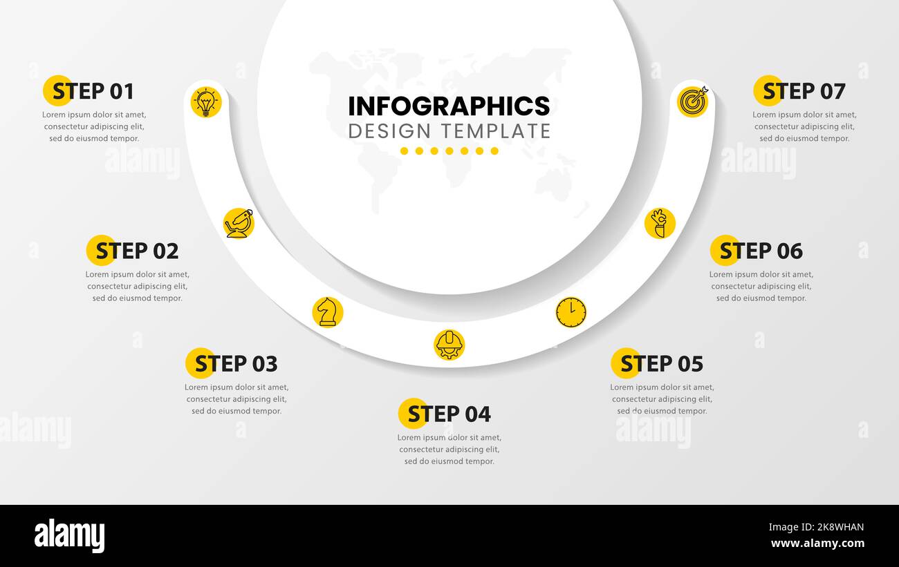 Infographic design template. Creative concept with 7 steps. Can be used ...