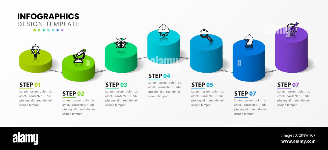 Infographic design template. Creative concept with 7 steps. Can be used ...