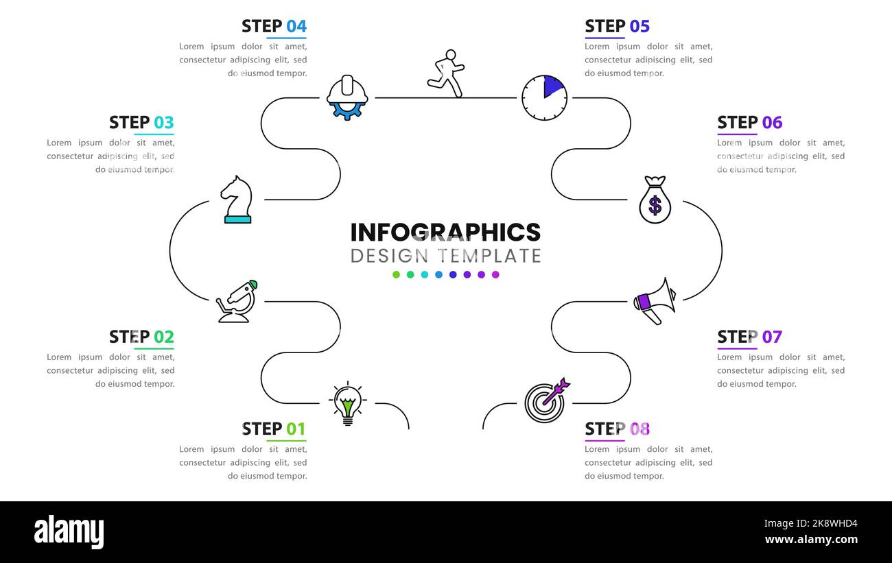 Infographic design template. Creative concept with 8 steps. Can be used ...
