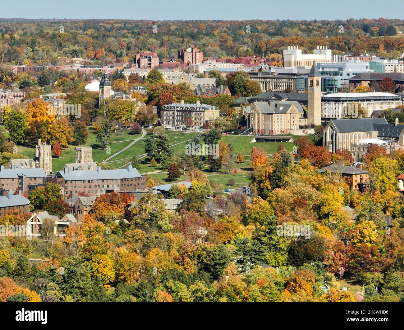 10-22-2022, Late afternoon aerial autumn image of the area surrounding ...