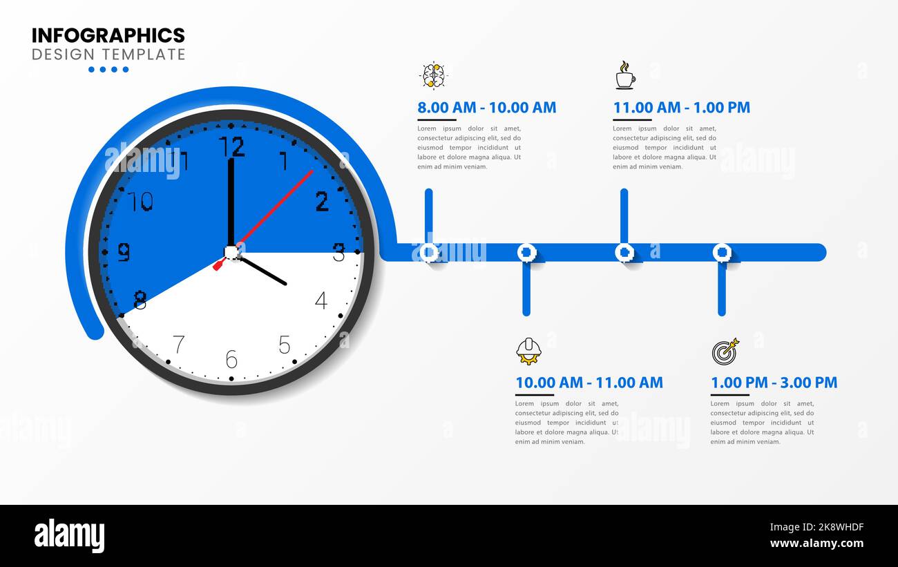 Infographic design template. Time organization with 4 steps. Can be ...
