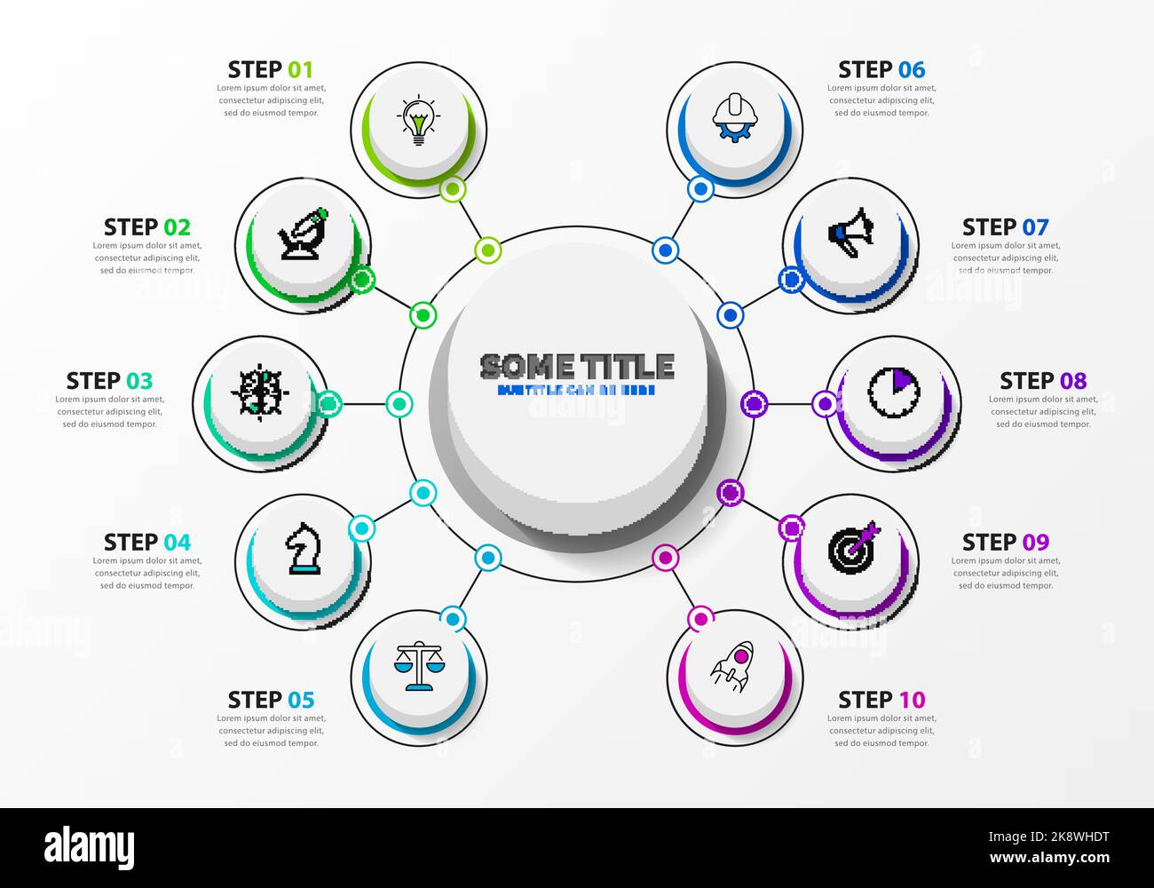 Infographic design template. Creative concept with 10 steps. Can be ...