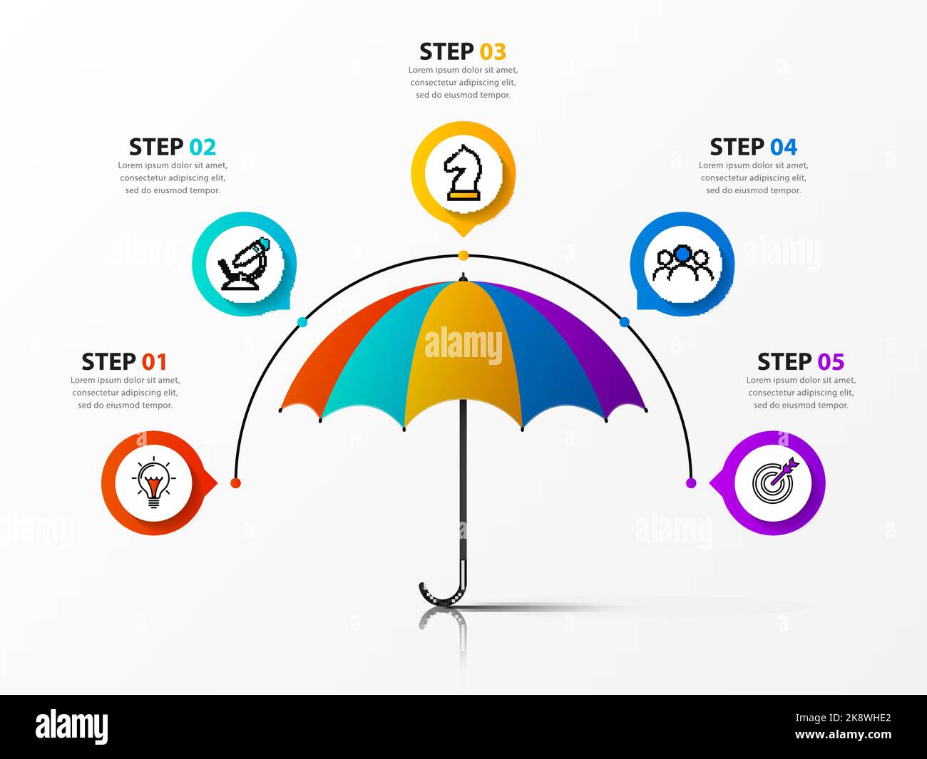 Infographic design template. Creative concept with 5 steps. Can be used ...