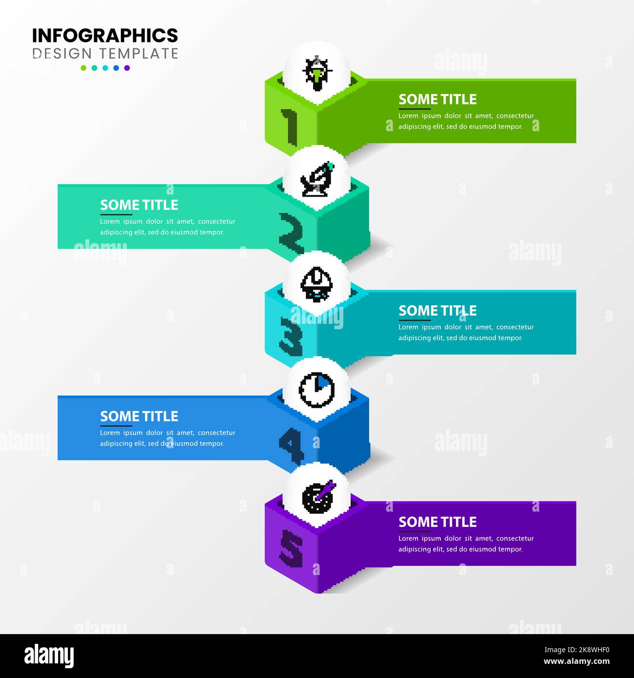 Infographic design template. Creative concept with 5 steps. Can be used ...