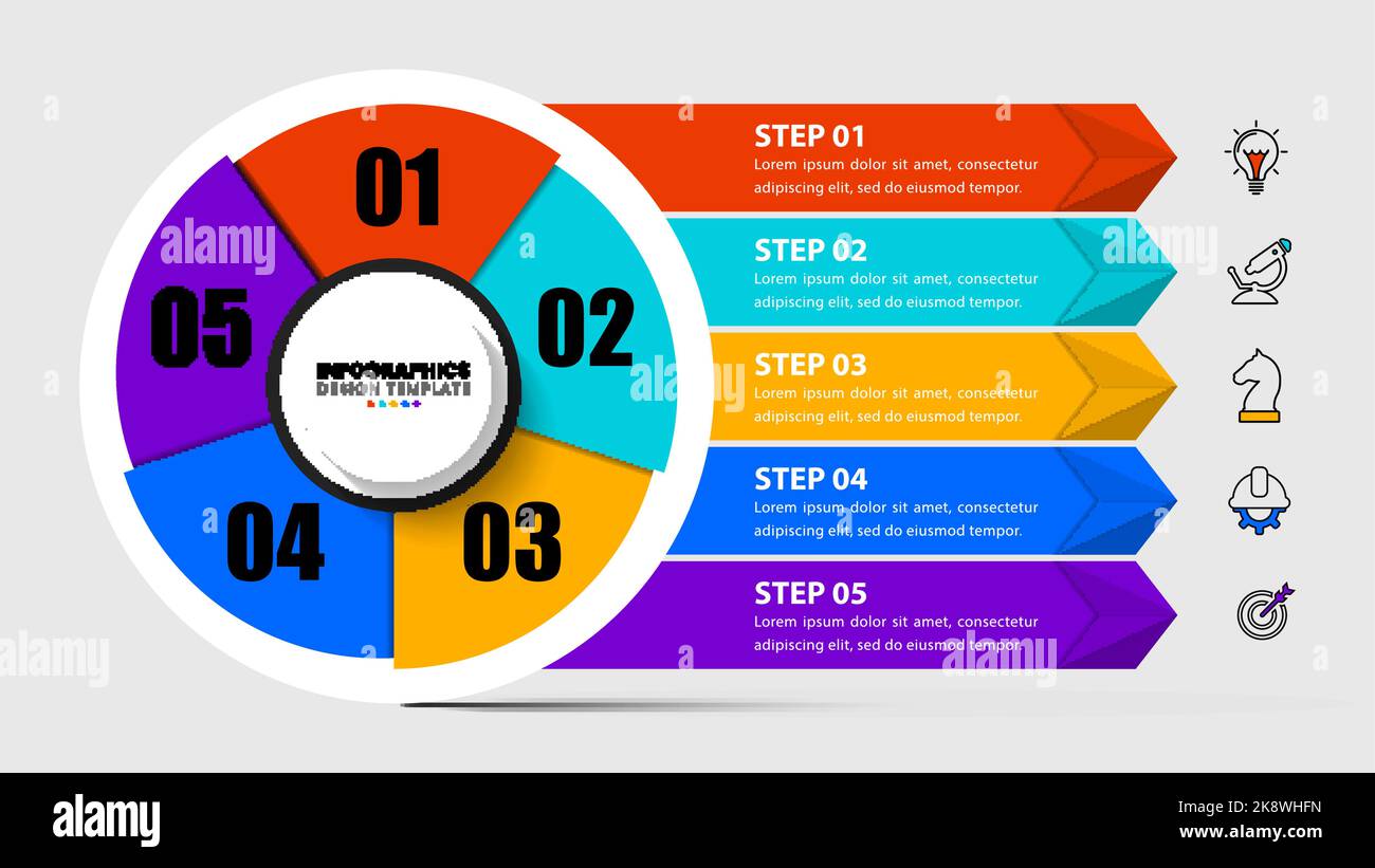 Infographic design template. Creative concept with 5 steps. Can be used for workflow layout ...