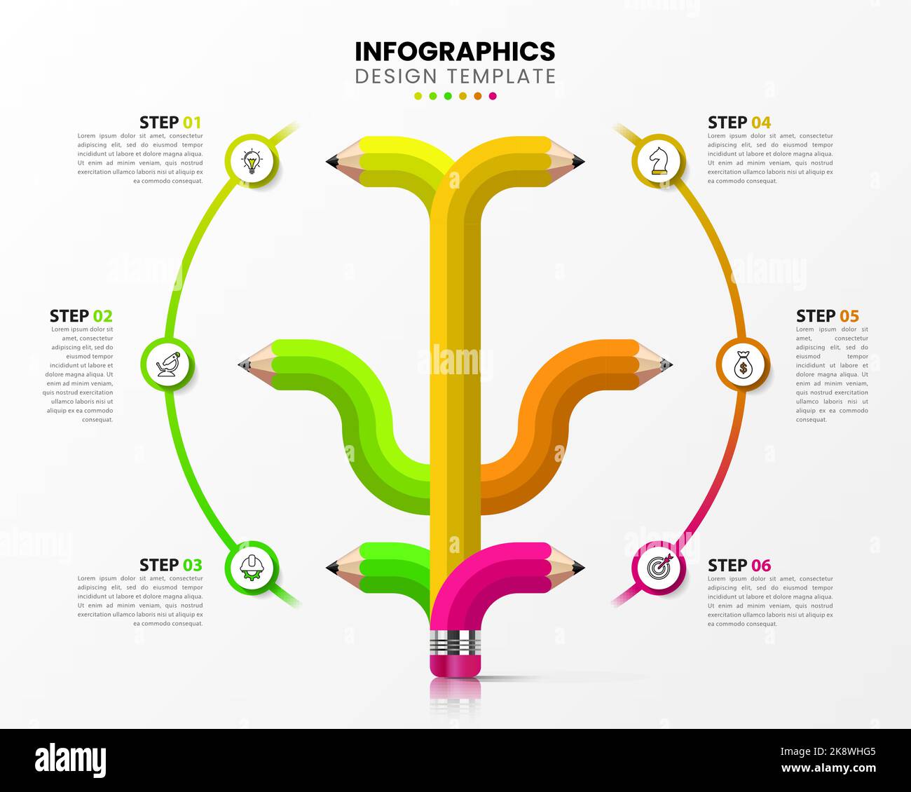 Infographic design template. Creative concept with 6 steps. Can be used ...