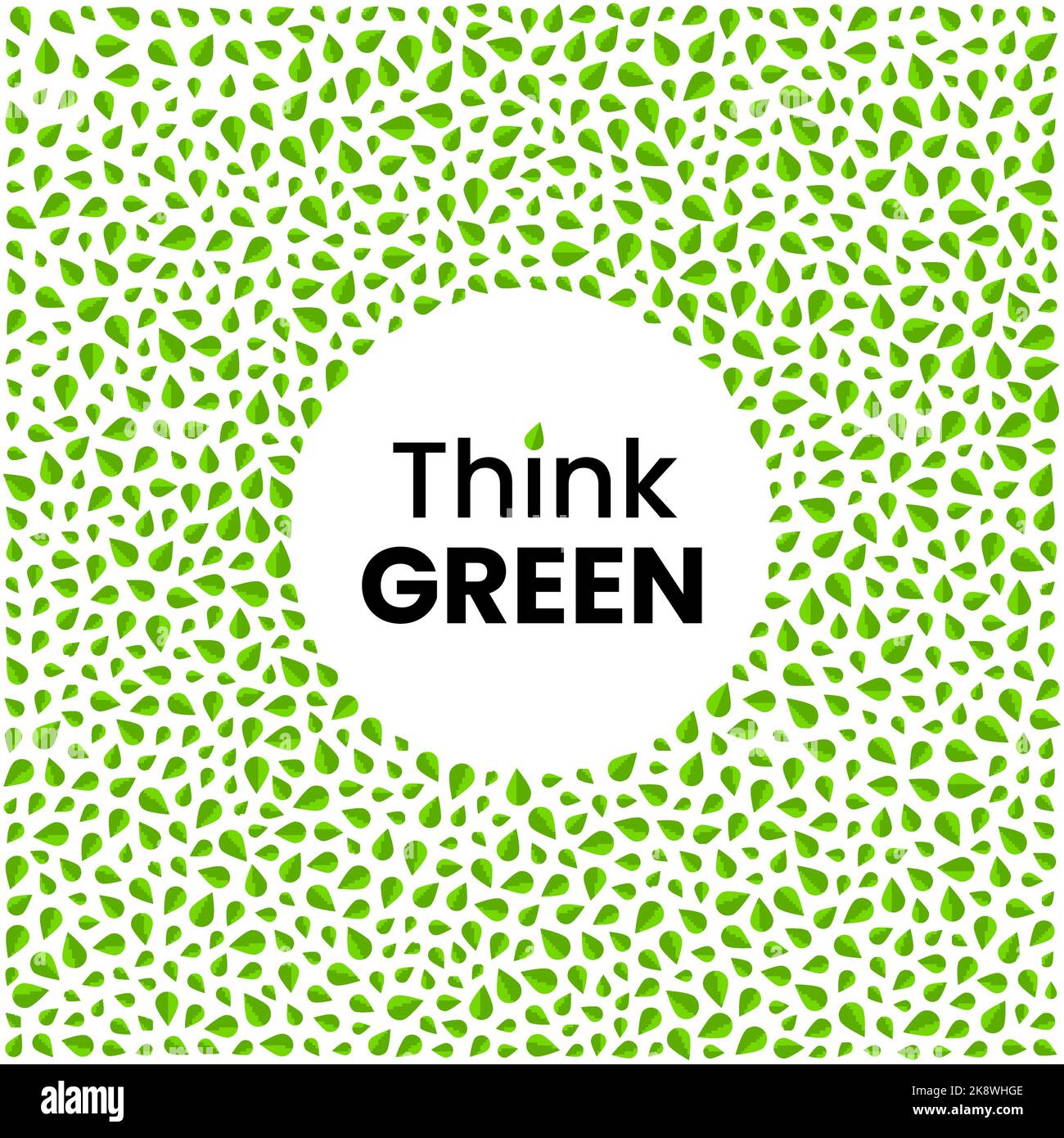 Think green. Environmental concept with leaves. Vector illustration ...