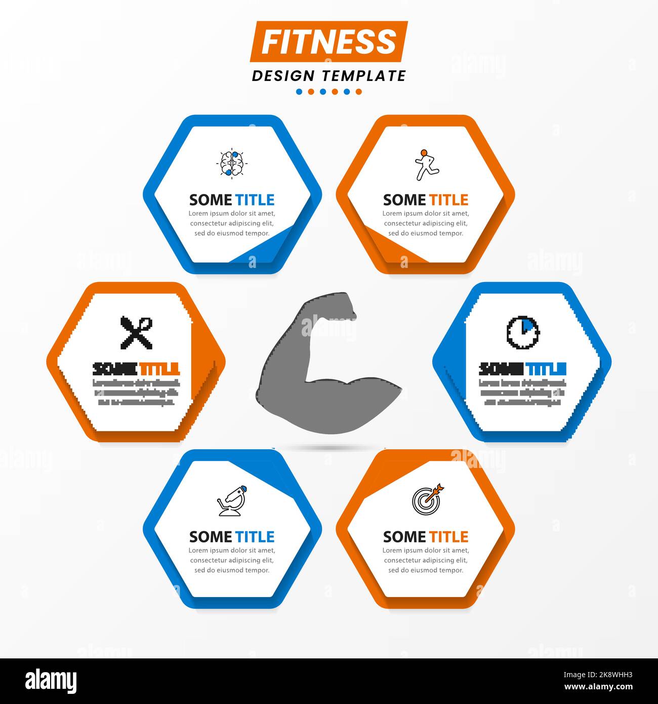 Infographic design template. Fitness concept with 6 steps. Can be used ...
