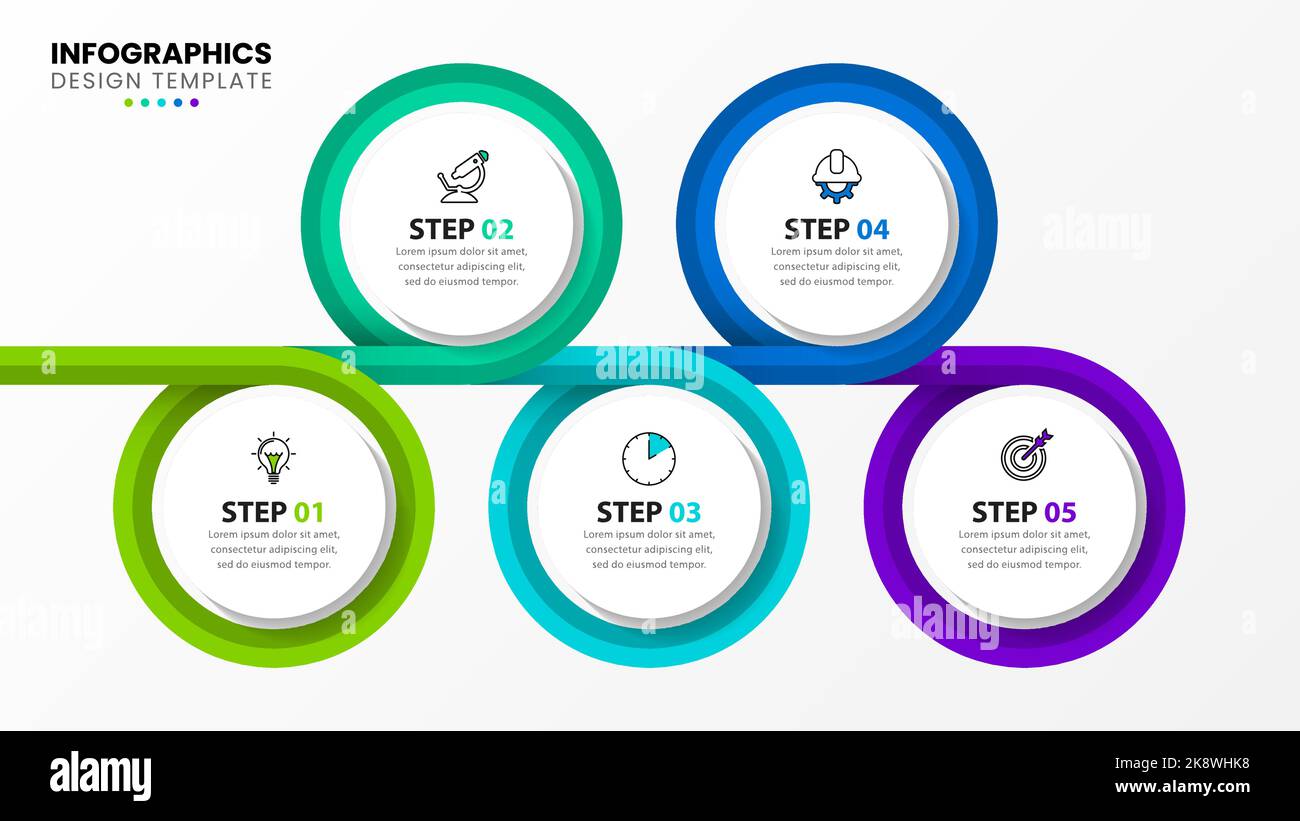 Infographic design template. Creative concept with 5 steps. Can be used ...