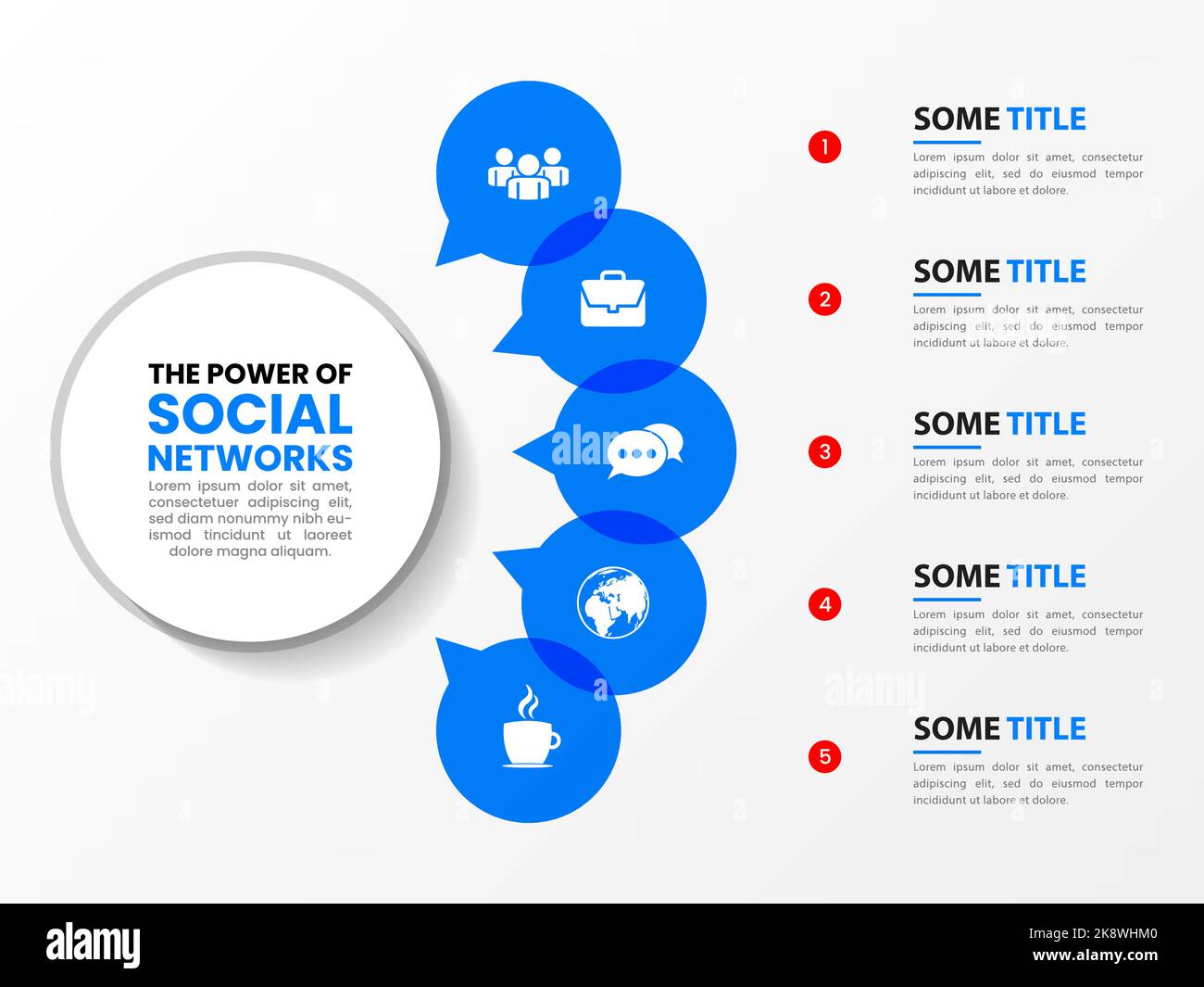 Infographic design template. Social media concept with 5 steps. Can be ...