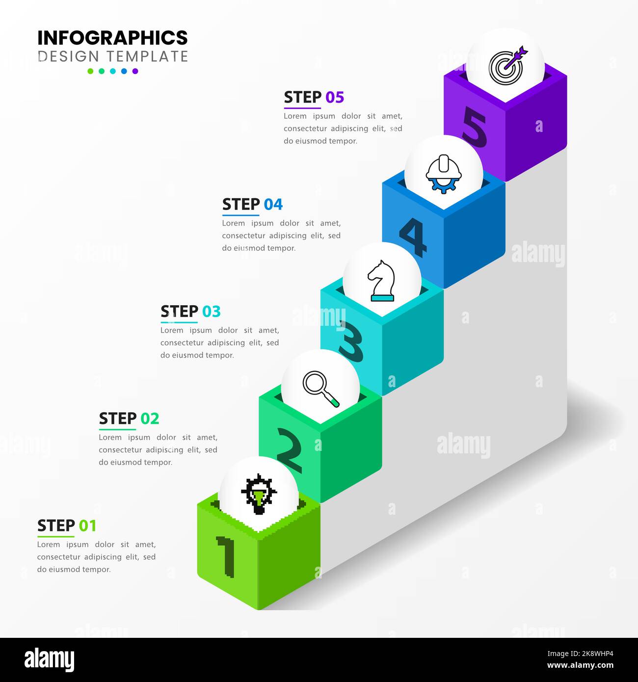 Infographic design template. Creative concept with 5 steps. Can be used ...