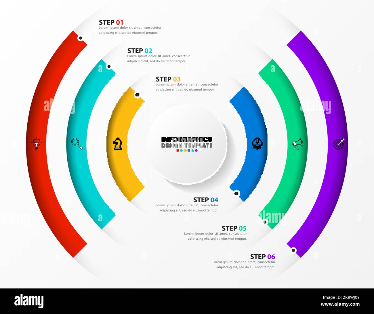 Infographic template with icons and 6 options or steps. Signal. Can be ...