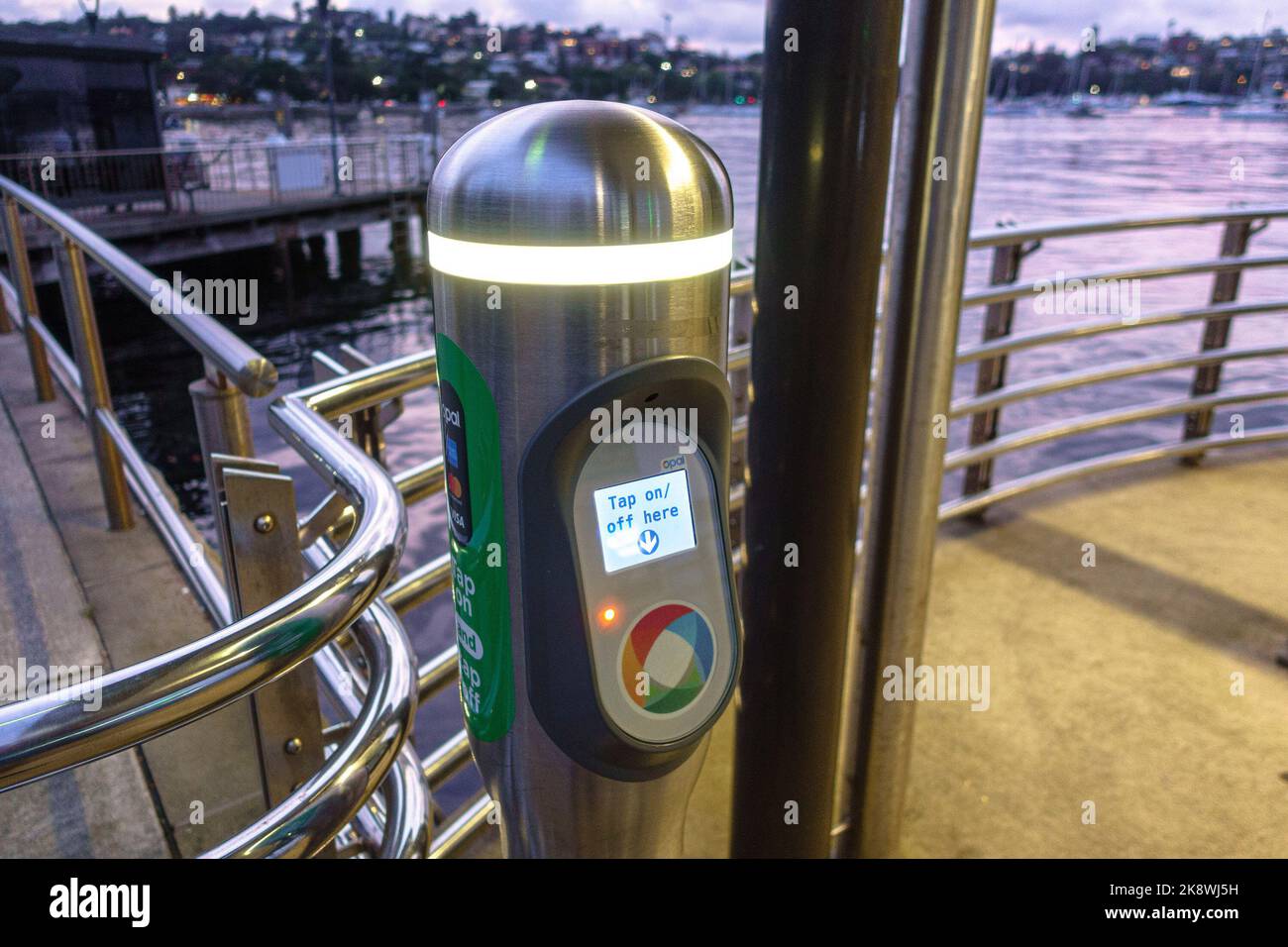 An opal reader at the Rose Bay Wharf in Sydney, Australia Stock Photo ...