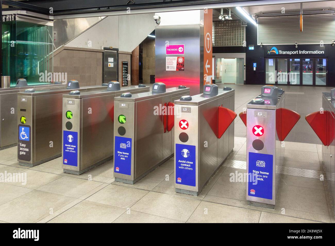 Closed opal gates at Circular Quay Railway in Sydney, Australia Stock ...