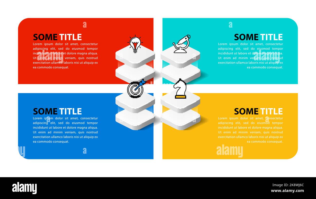 Infographic template with icons and 4 options or steps. Rectangle. Can ...