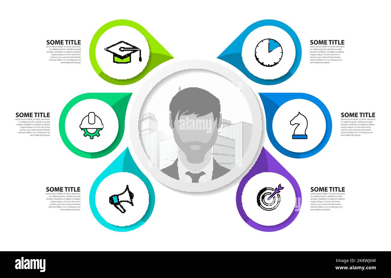 Infographic design template. Creative concept with 6 steps. Can be used for workflow layout ...