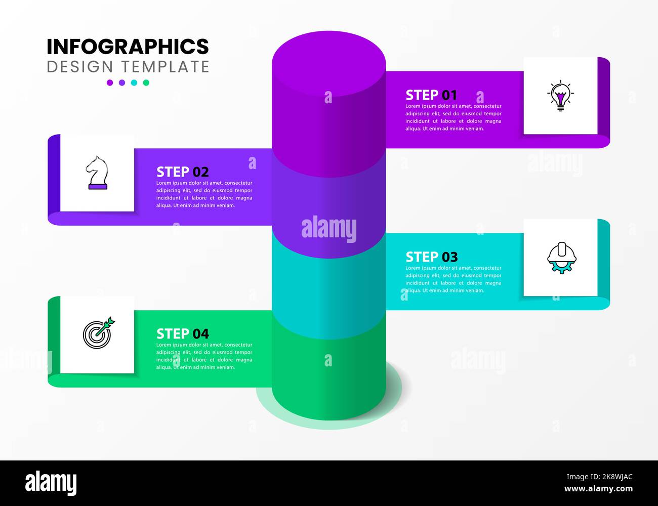 Infographic template with icons and 4 options or steps. Columns. Can be ...