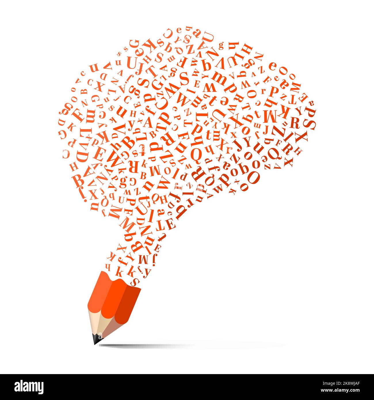 Pencil with letters. Education concept. Vector illustration Stock ...