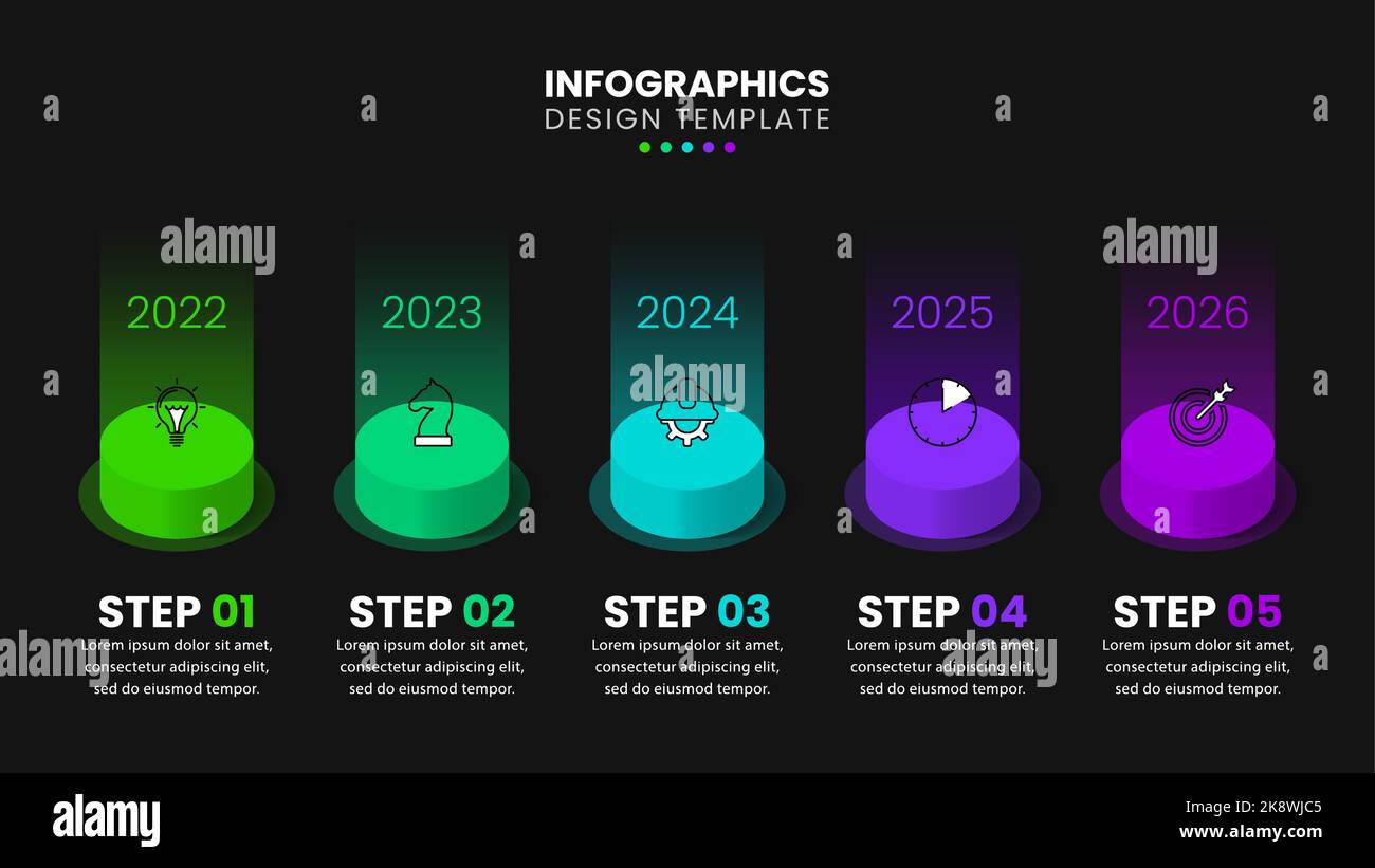 Infographic template with icons and 5 options or steps. Columns. Can be ...