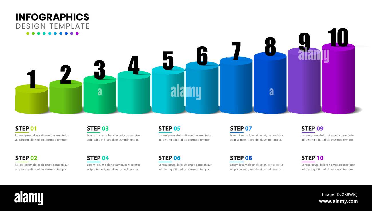 Infographic design template. Creative concept with 10 steps. Can be ...