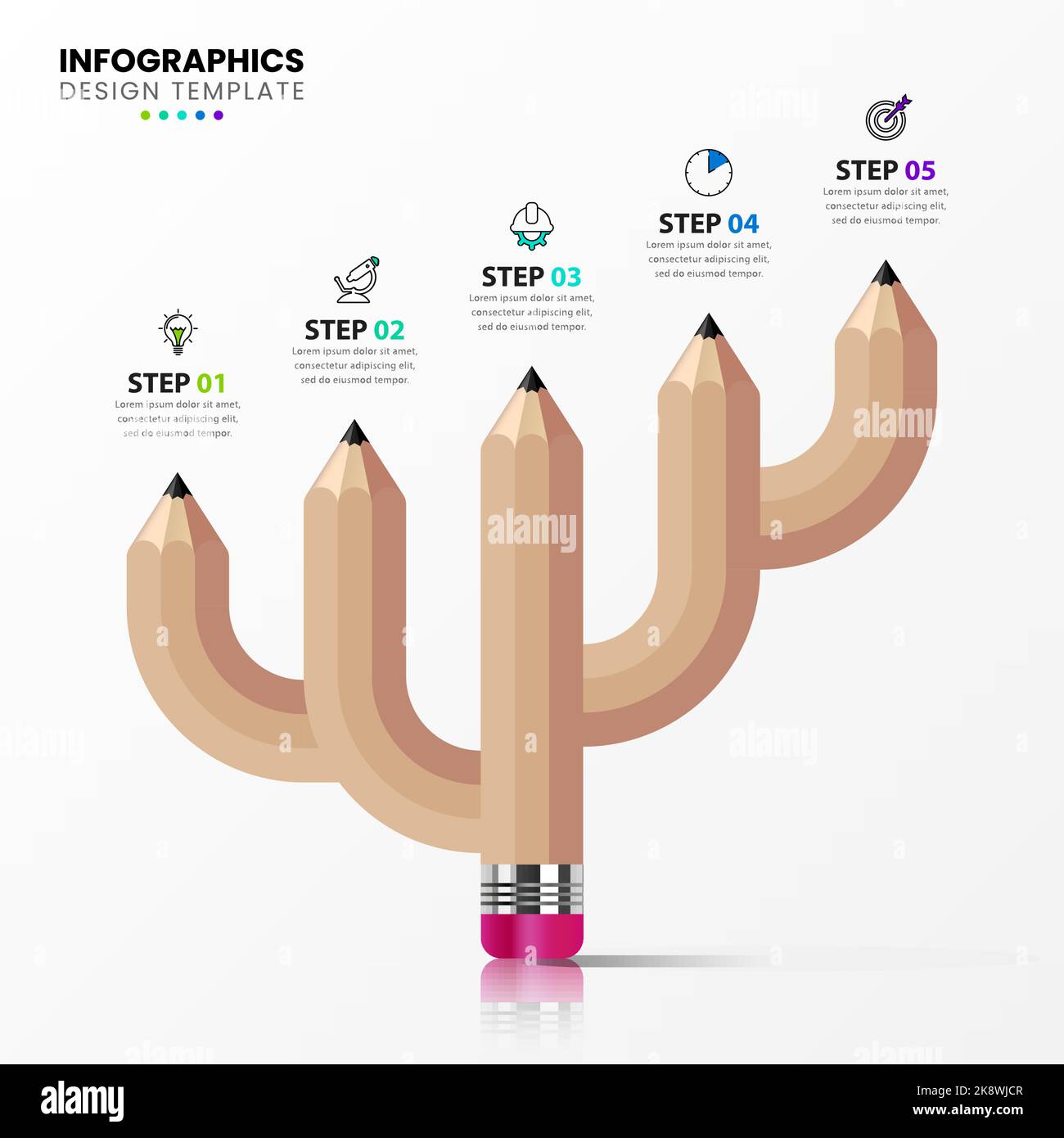 Infographic design template. Education concept with 5 steps. Can be ...