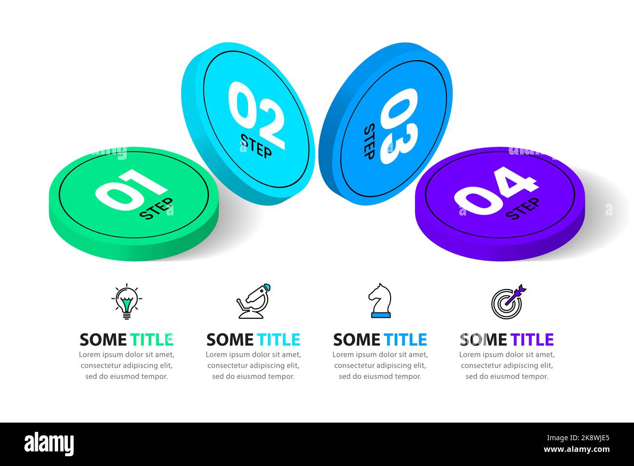 Infographic template with icons and 4 options or steps. Columns. Can be ...