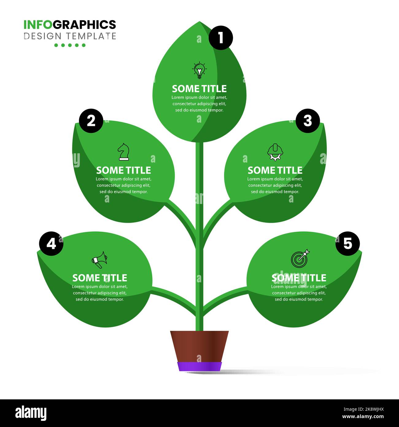 Infographic template with icons and 5 options or steps. Plant. Can be ...