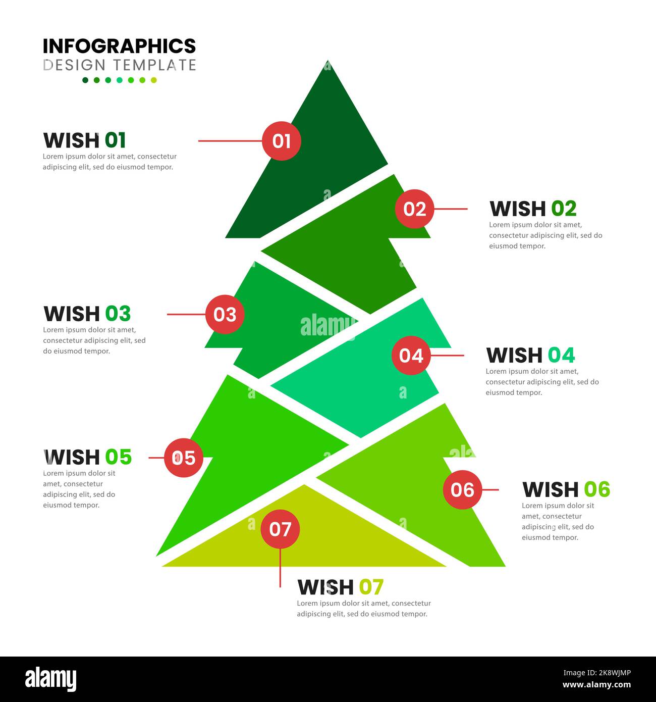 Infographic design template. Christmas concept with 7 wishes. Can be ...