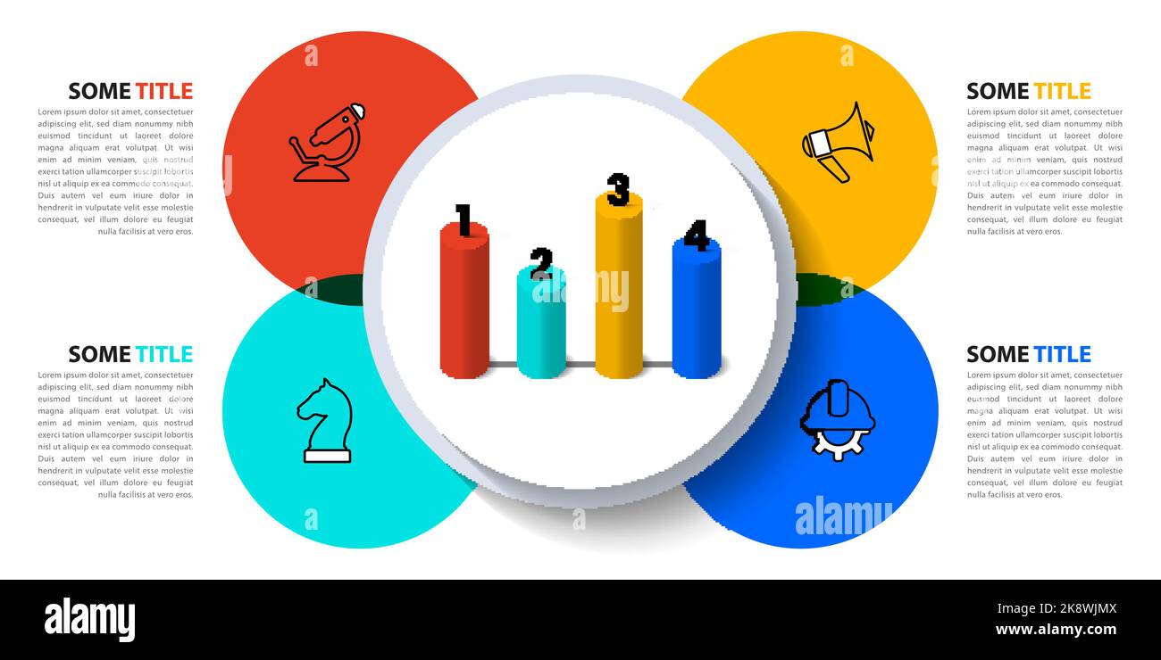 Infographic template with icons and 4 options or steps. Columns. Can be ...