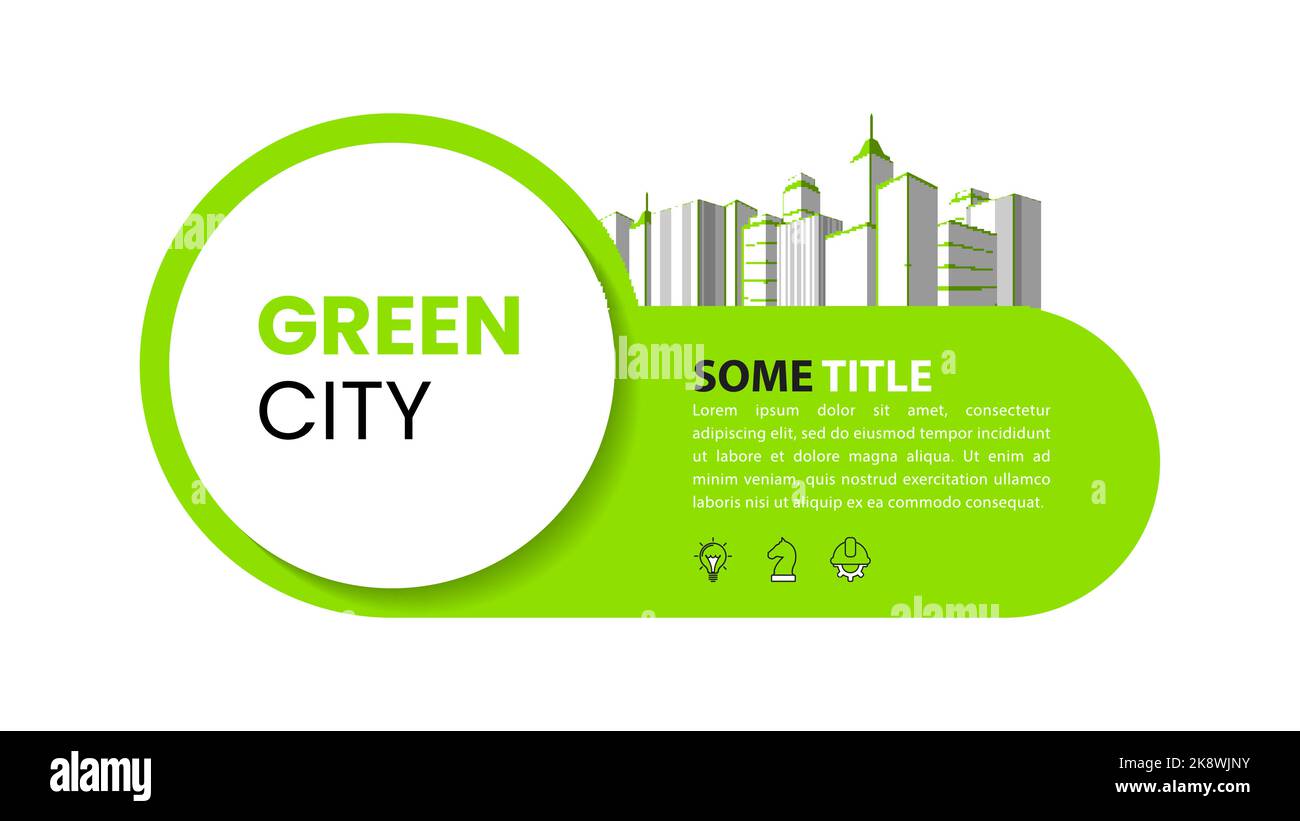 Banner with an ecological green city. Vector illustration Stock Vector ...