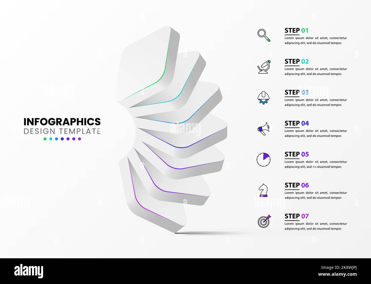 Infographic design template. Creative concept with 7 steps. Can be used ...